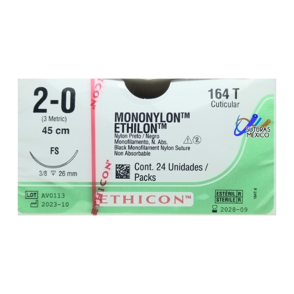 SUTURA NYLON ETHILON 2.0 Caja x 24 – AlivetFarma